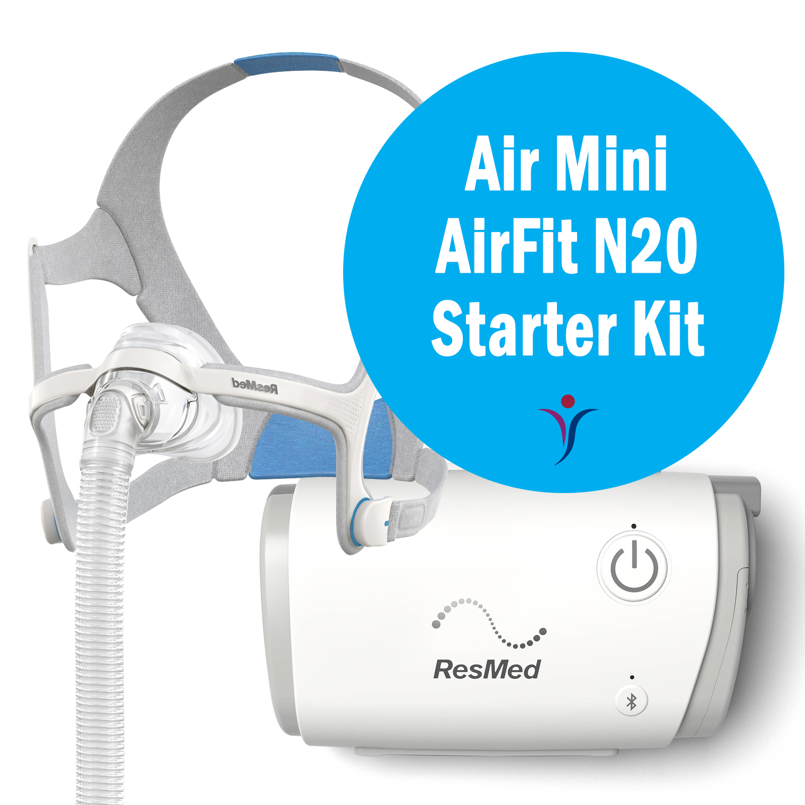 ResMed AirMini & AirFit N20 Nasal Mask Bedside Starter Kit - Medium